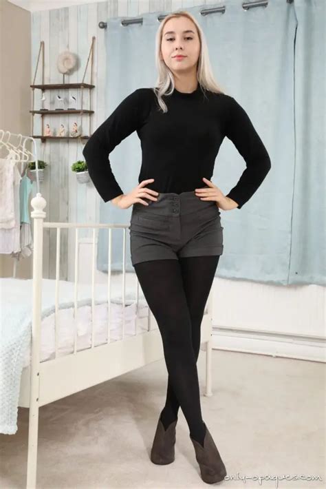 Only Opaques Patricia A In Shorts Boots And Black Tights