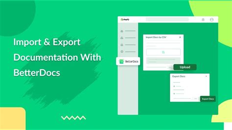 How To Import And Export Documentation With Betterdocs For Shopify Youtube