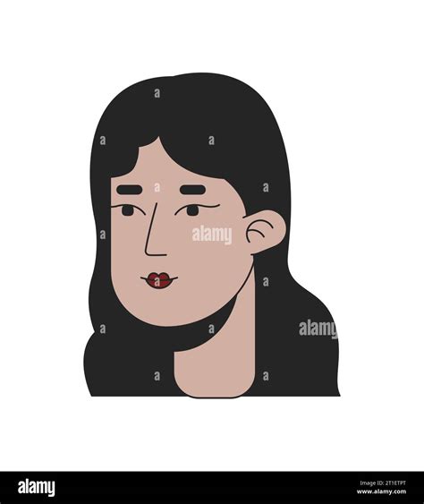 Pretty Spanish Young Adult Woman 2d Linear Cartoon Character Head Stock Vector Image And Art Alamy