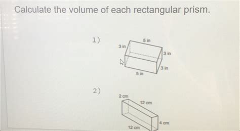 Solved Calculate The Volume Of Each Rectangular Prism Algebra