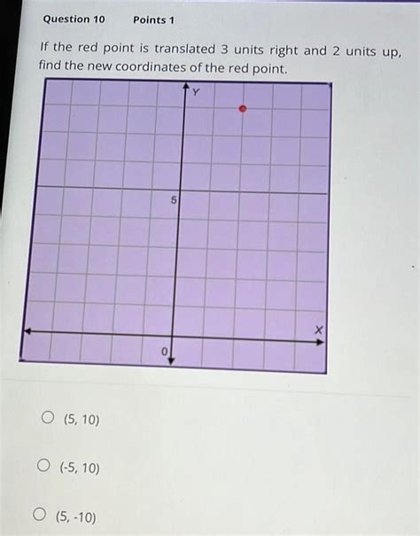 [answered] Question 10 If The Red Point Is Translated 3 Units Right And Kunduz