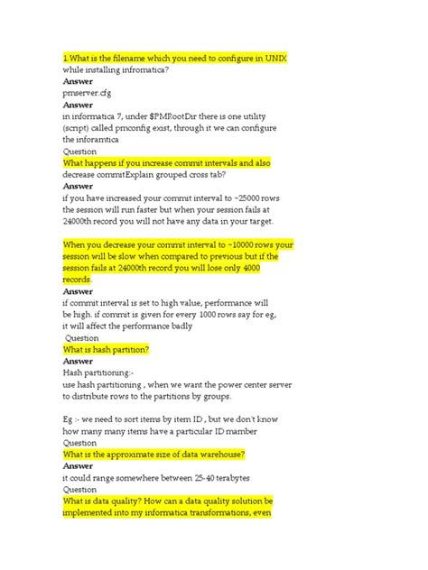 Informatica Interview Questions Pdf Database Index Databases