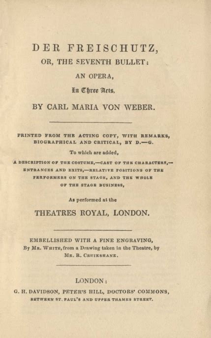 Carl Maria Von Weber Der Freischütz Museum Of Music History