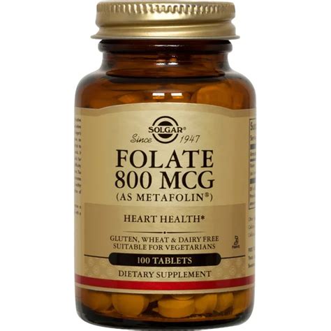 Wellvita Solgar Folate 800mcg As Metafolin 100 Tablets