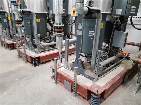 Reinforced Concrete Inertia Bases With Bump Stops And Flexible Pipe Connectors Mason Uk