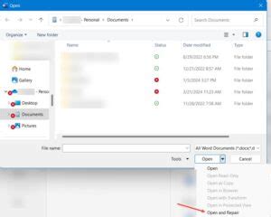 Microsoft Word Experienced An Error Trying To Open The File