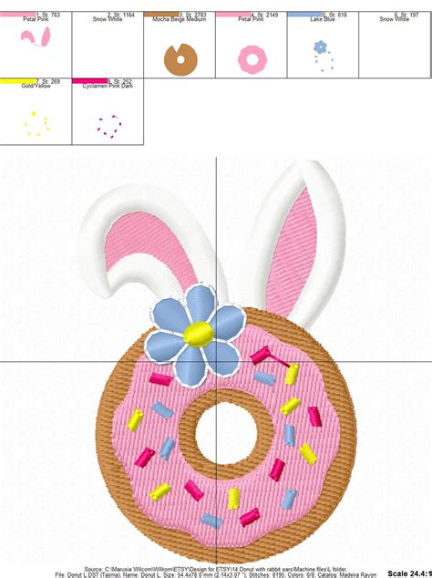 Donut Embroidery Machine Design With Bunny Ears
