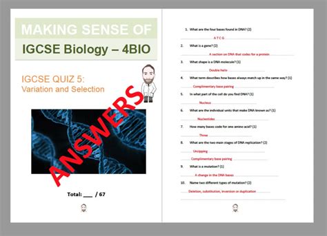 Igcse Variation And Selection Revision Quiz