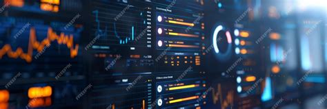 A Futuristic Computer Monitor Showing A Dynamic Abstract Network Monitoring Dashboard With