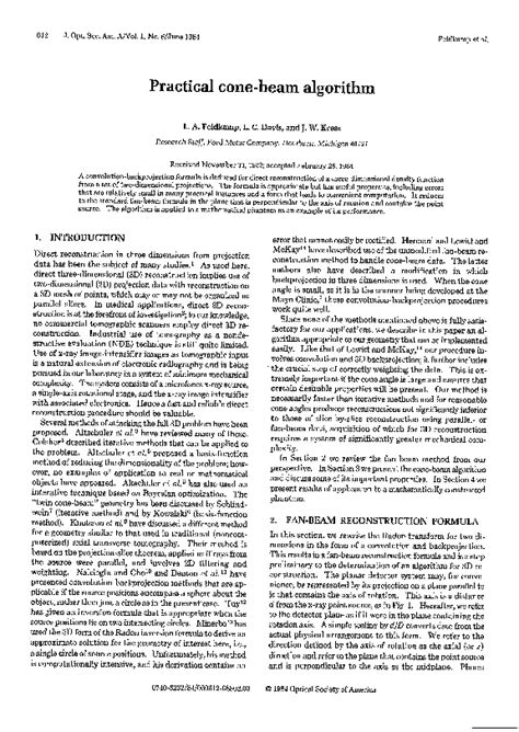 Pdf Practical Cone Beam Algorithm