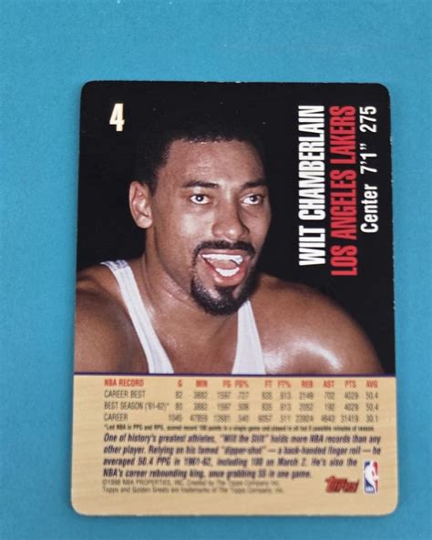 1998 Topps Golden Greats 4 Wilt Chamberlain Los Ang Lakers Basketball Card 9f Ebay