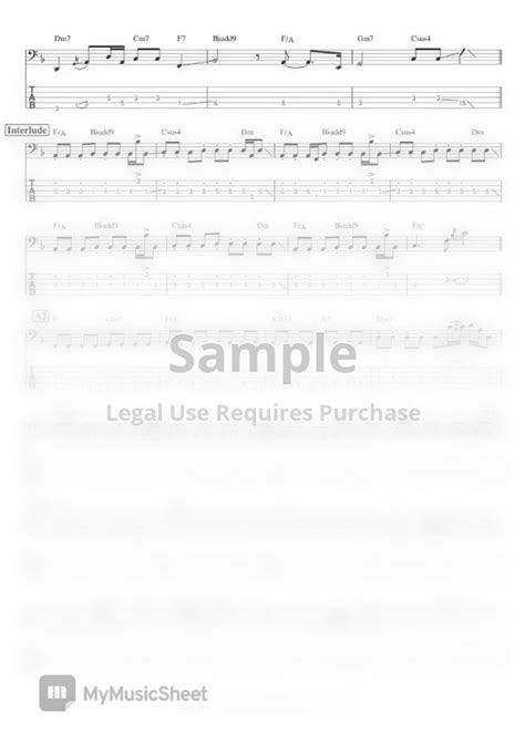 문소아 빈들에 마른 풀 같이 베이스 기타 타브 악보입니다 By 이원재 Tab Sheet Music