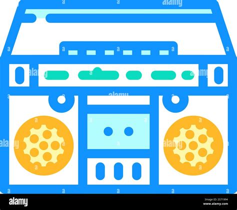 Cassette Stereo Boombox Player Color Icon Vector Cassette Stereo