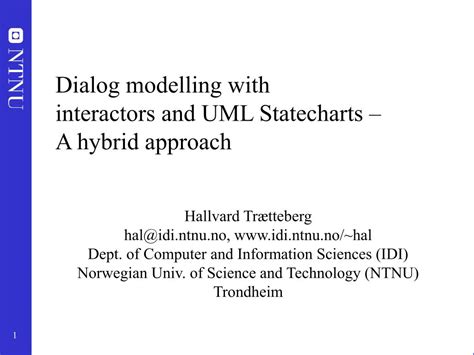 Ppt Dialog Modelling With Interactors And Uml Statecharts A Hybrid