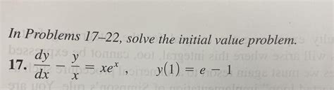 Linear Differential Equation With Initial Value Book Says The Answer Is Y Xe X X R Calculus