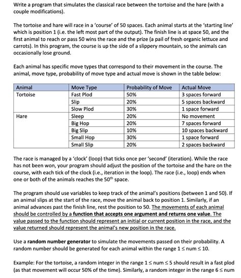 Solved Write A Program That Simulates The Classical Race