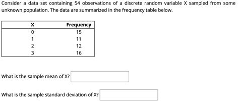 Solved Consider A Data Set Containing Observations Of A Chegg Com