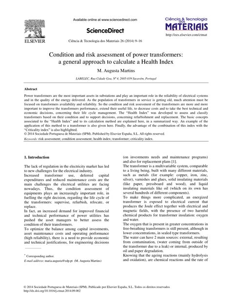 Pdf Condition And Risk Assessment Of Power Transformers A General Approach To Calculate A