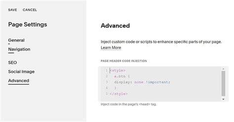 hide button on all pages member area summary block