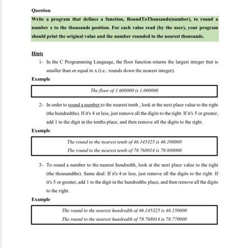 Solved Question Write A Program That Defines A Function