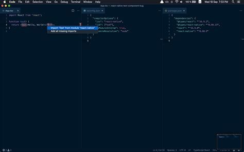React Native Component Quick Fix Weird Import Suggestion · Issue 33511 · Microsofttypescript