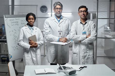 Portrait Of Diverse Group Of Scientists In Lab Stock Image Image Of Multiethnic Data 377698105