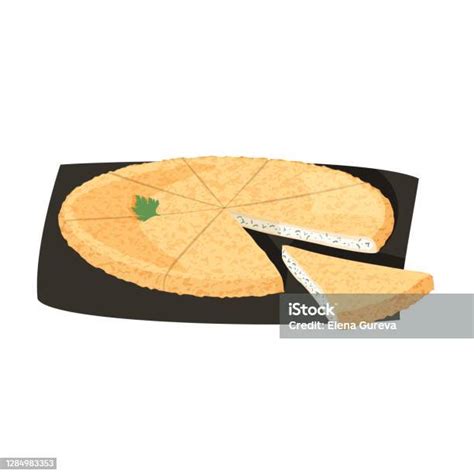 전통적인 그루지야 어 요리 카차푸리 흰 배경에 고립된 치즈 버터 달걀로 채워진 구운 빵 0명에 대한 스톡 벡터 아트 및 기타 이미지 Istock