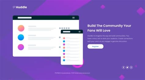 Frontend Mentor Huddle Landing Page Using Html Css Grid Flexbox Media Query Coding