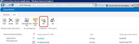 create a sharepoint secure store entry