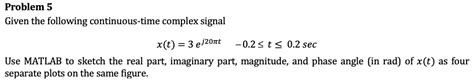 Solved Problem Given The Following Continuous Time Complex Chegg