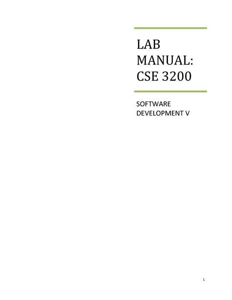CSE3200 Lab Manual LAB MANUAL CSE 3200 SOFTWARE DEVELOPMENT V MAMUNUR RASHID NABIL BIN