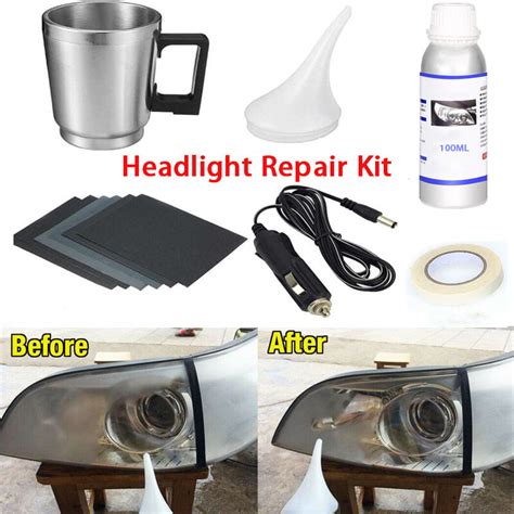 헤드 라이트 복원 수리 키트 액체 폴리머 화학 연마 헤드 라이트 복원 키트 자동차 헤드 라이트 연마 스팀 세차 및 유지 관리