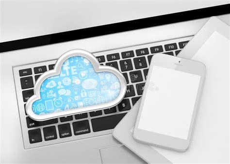 Laptop Tablet Pc Smart Phone And Cloud Stock Illustration