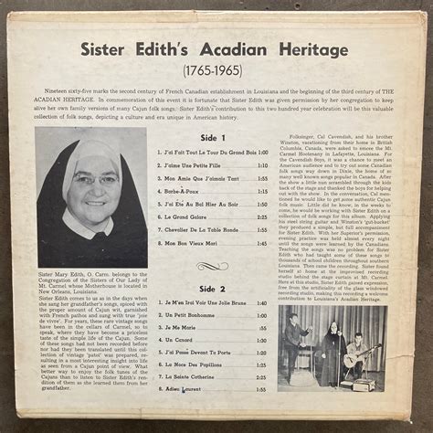 Sister Edith Sister Ediths Acadian Heritage All Night Flight Records