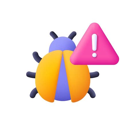 Premium Vector Bug With Warning Symbol Triangle With Exclamation