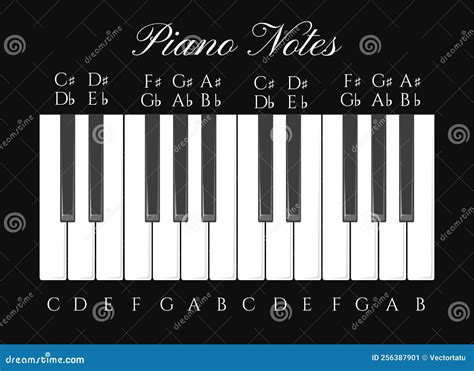 Piano Octaves Illustration Stock Vector Illustration Of Full 256387901
