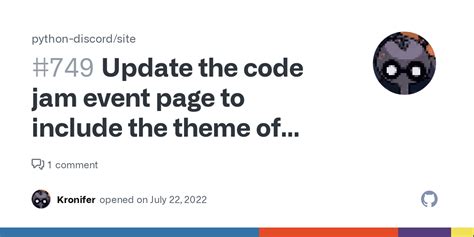 Update The Code Jam Event Page To Include The Theme Of Code Jam 9