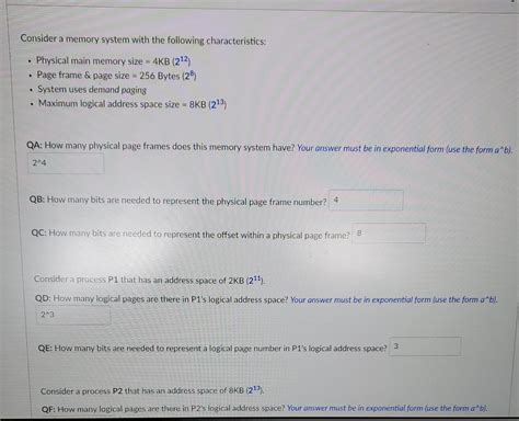 Solved Consider A Memory System With The Following Chegg