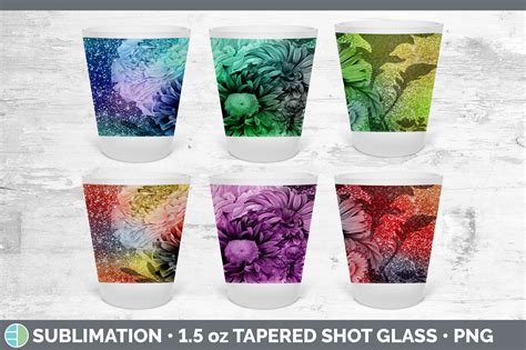 Floral Shot Glass Sublimation Shot Glass 15oz Tapered By Enliven