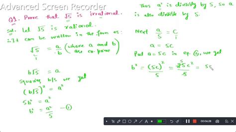 Prove That √5 Is Irrational Prove That Under Root 5 Is Irrational