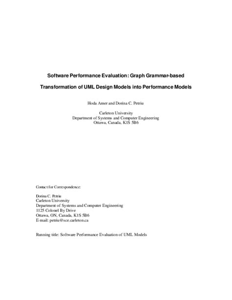 Pdf Software Performance Evaluation Graph Grammar Based