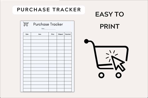 Purchase Tracker Planner Template Graphic By Realtor Templates Creative Fabrica