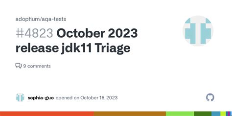 October 2023 Release Jdk11 Triage · Issue 4823 · Adoptiumaqa Tests · Github