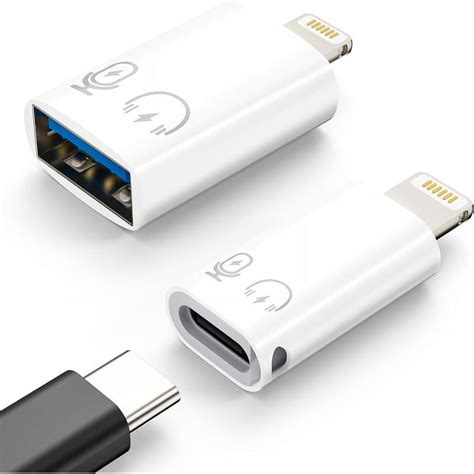 USB C Female To Lightning Male Adapter Lightning Male To USB A Female OTG Adapter Connector For