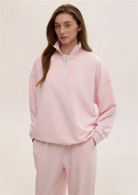 Світшот тринитка на блискавці рожевий