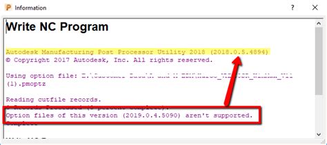 Postprocessor Error Broken Connection Option Files Of This