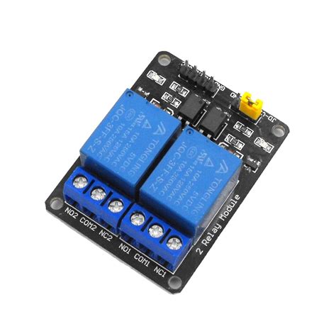 Modul Releu Ajmaker 5v 2 Canale 10a 250v Pentru Arduino Negru Albastru Emag Ro