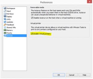 How To Enable Thinprint VMware Workstation Virtualization Howto