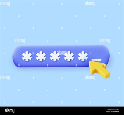 3d Locked Password Field With Cursor Icon For Web And App 3d Render Vector Illustration 3d