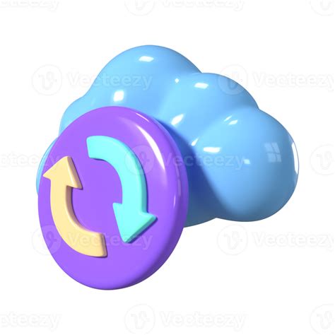 Cloud Synchronization 3d Illustration Icon 38572194 Png